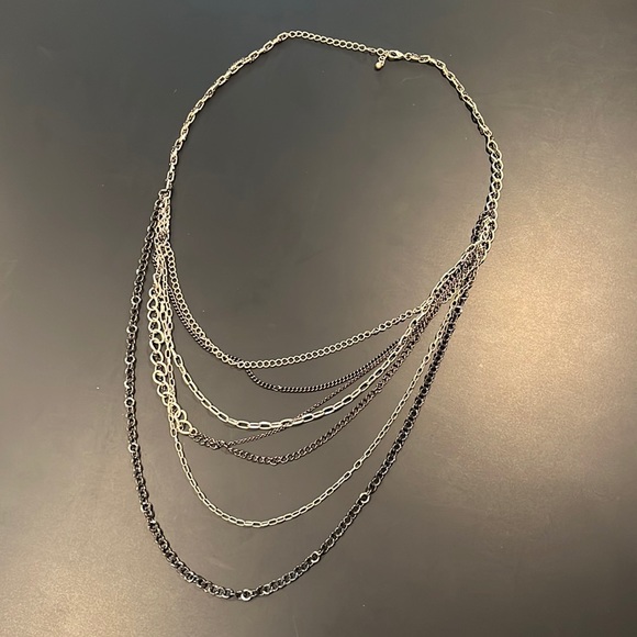 LOFT | Jewelry | Silver Layered Chain Necklace | Poshmark